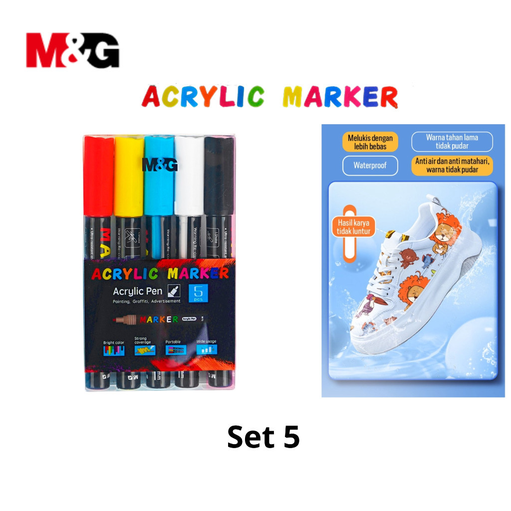 Jual Acrylic Marker M&G Spidol Akrilik Multifungsi Waterproof Permanent ...
