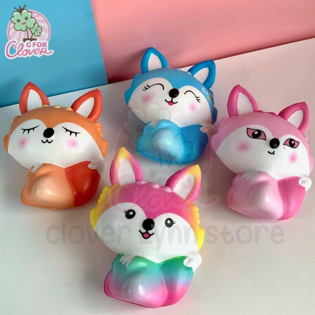 Jual SWEET FOX SQUISHY rubah rainbow warna warna hewan squishi slow ...