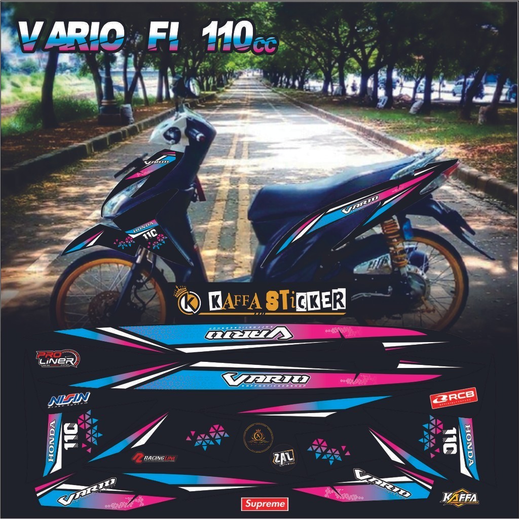 Jual COD/ stiker motor striping Vario 110 Fi / F1 New Led aksesoris ...