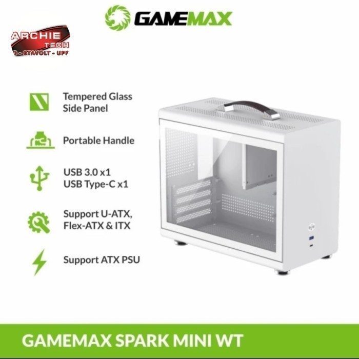 Jual Case Gamemax Spark Mini White ITX/MATX PC Casing Computer | Shopee ...