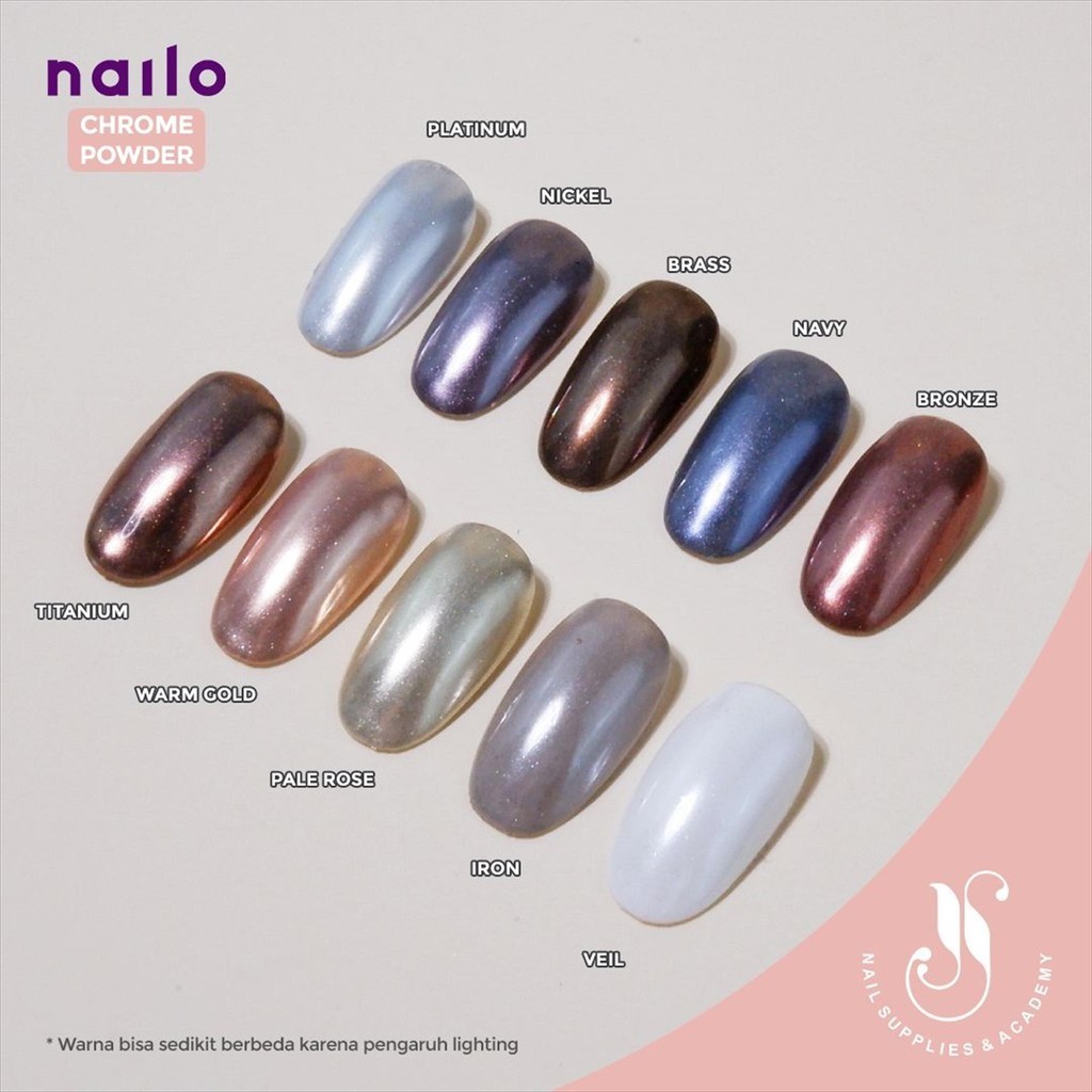 Jual Nailo Glass Series Chrome Powder Flakes Magic Powder Bubuk Chrome ...