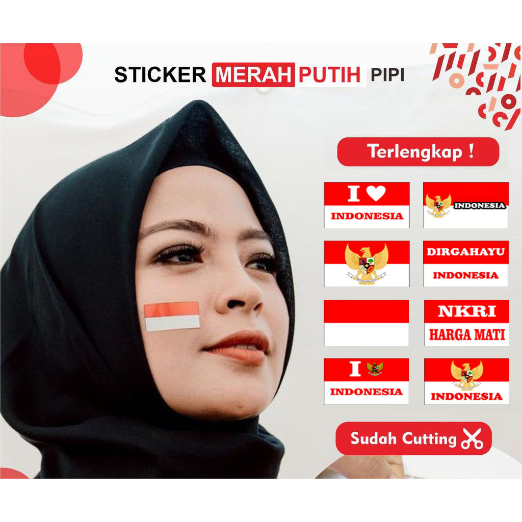 Jual EXD - Tempelan Pipi Bendera - Sticker Pipi Merah Putih - indonesia ...