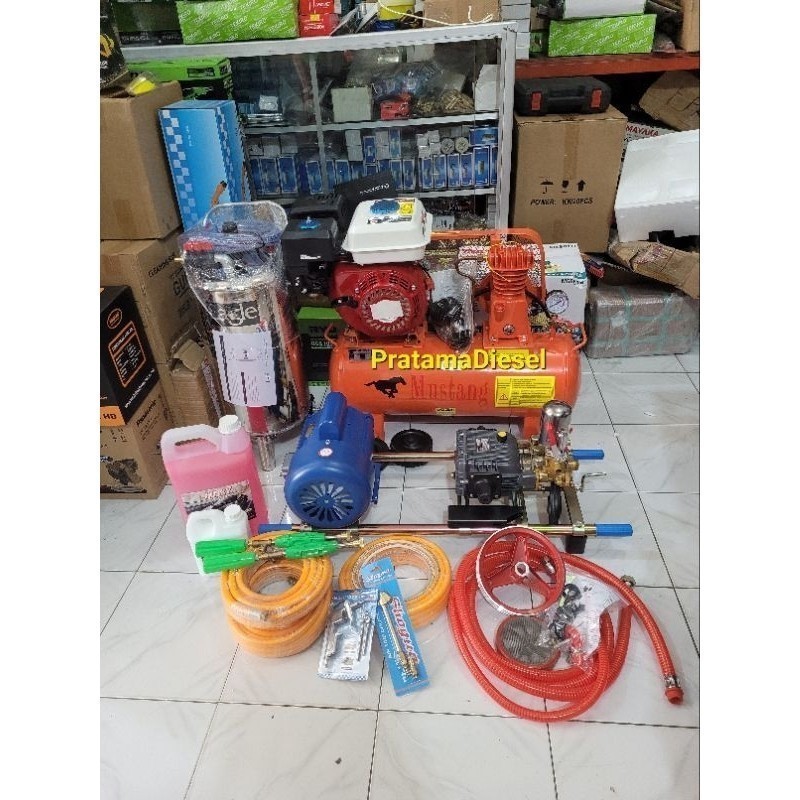 Jual Paket Steam Cuci Motor Mobil Listrik Komplit Salju Kompresor 1/4HP Shampo Semir | Shopee ...