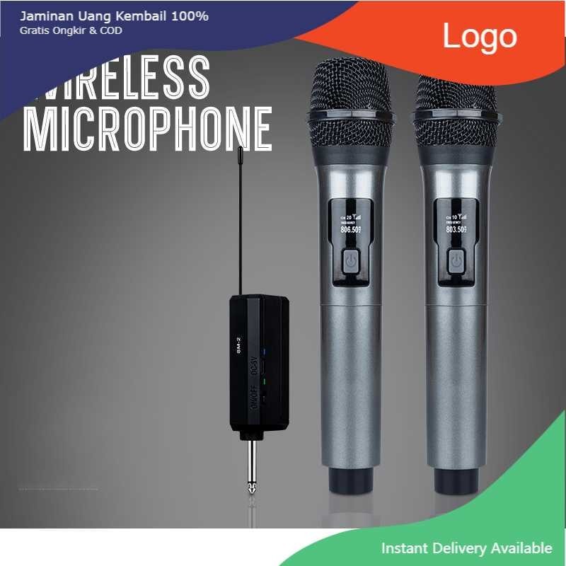 Jual RIWORAL Microphone Karoke Wireless Rechargeable 2 Channel UHF 2 ...