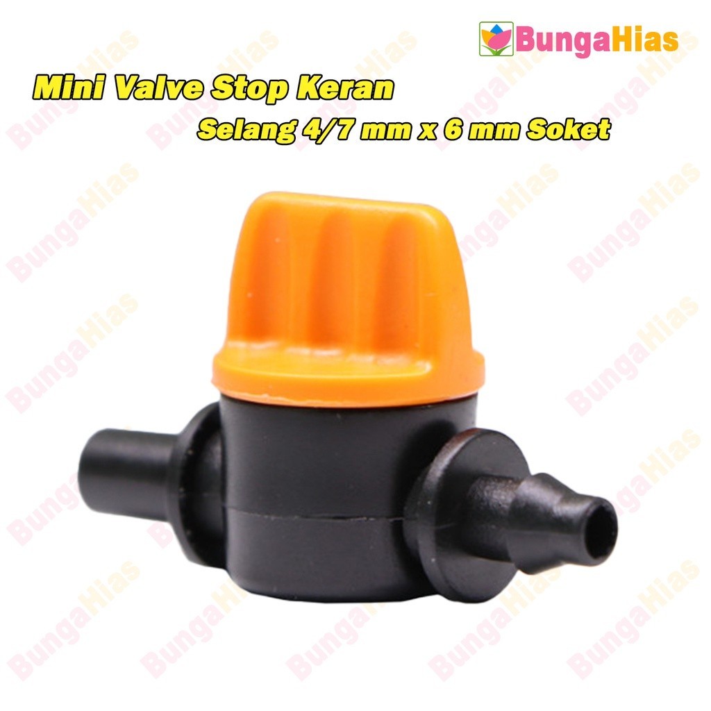Jual Valve Selang PE 4 x 7 mm Ke 6 mm Socket Mini Stop Kran Air Offtake ...