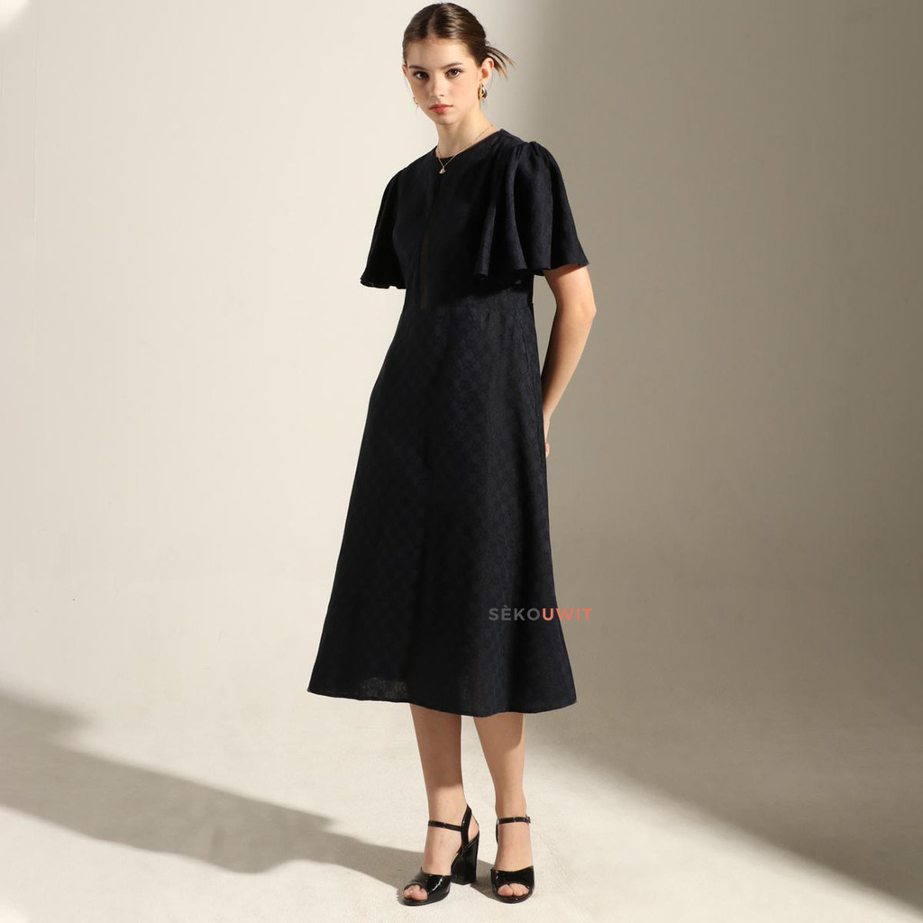 Jual Ume Midi Dress Dobby Tenun Batik / Gaun Panjang Sebetis Sekouwit ...