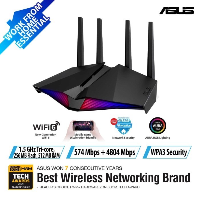Jual ASUS Router AX5400 RT-AX82U V2 (Dual Band WiFi 6) ASUS ROUTER Gaming | Shopee Indonesia