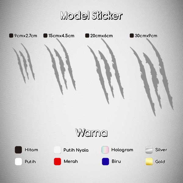 Jual Stiker Cakar Monster Sticker Cakaran Monster pada Lampu Motor ...