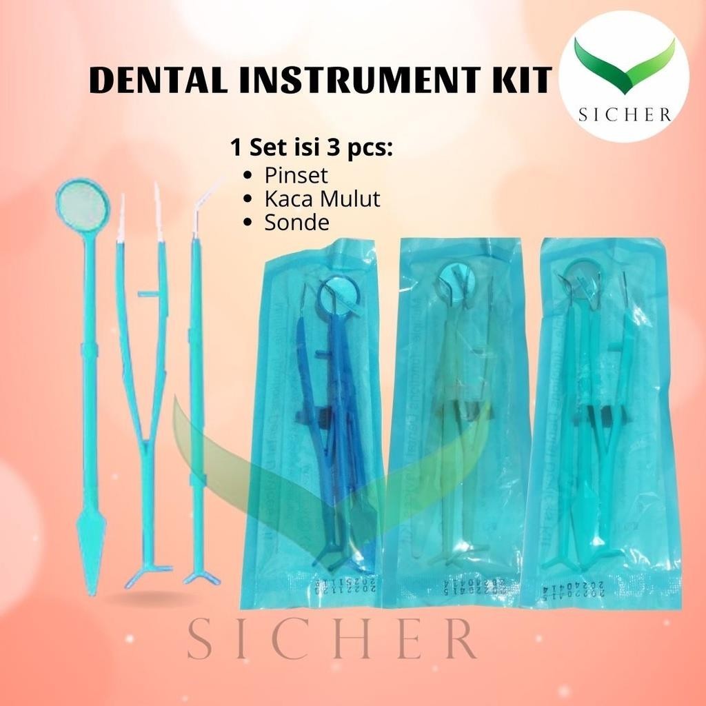Jual Dental Kit Instrument Isi 3pcs/Pembersih Karang Gigi/Diagnostic ...