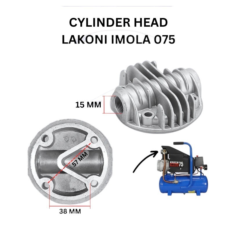Jual Cylinder Head Kepala Silinder Aluminium Kompresor Angin Lakoni ...