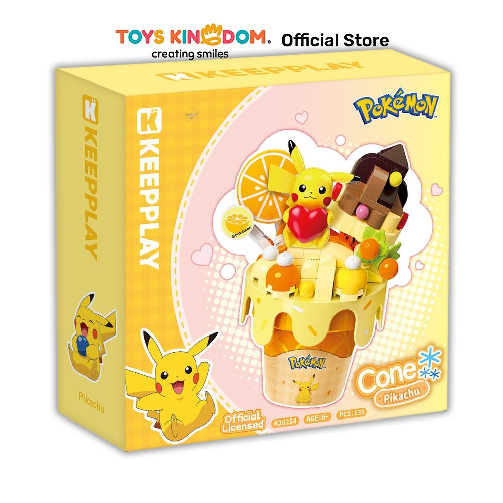 Jual Toys Kingdom Keepplay Pokemon Pikachu Cone Set 135 Pcs - Kuning ...