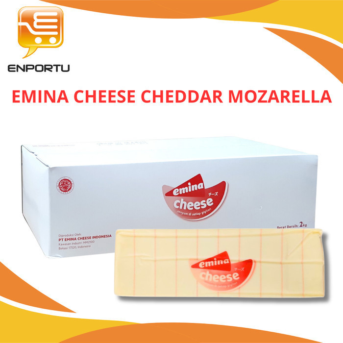 Jual Emina Cheese Cheddar Mozarella 2 Kg | Keju Mozarella Blok | Shopee ...
