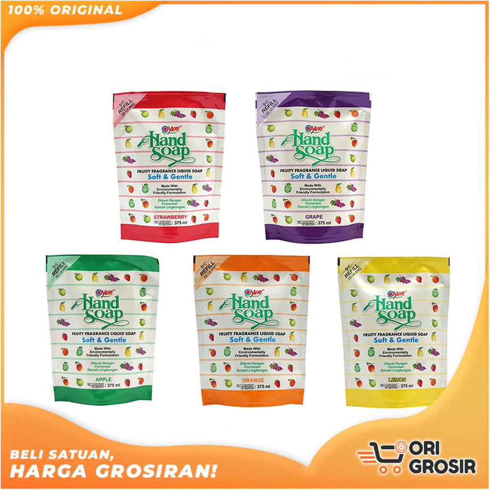 Jual ORI Grosir Yuri Hand Soap Sabun Cuci Tangan Refill 375 ml | Shopee ...
