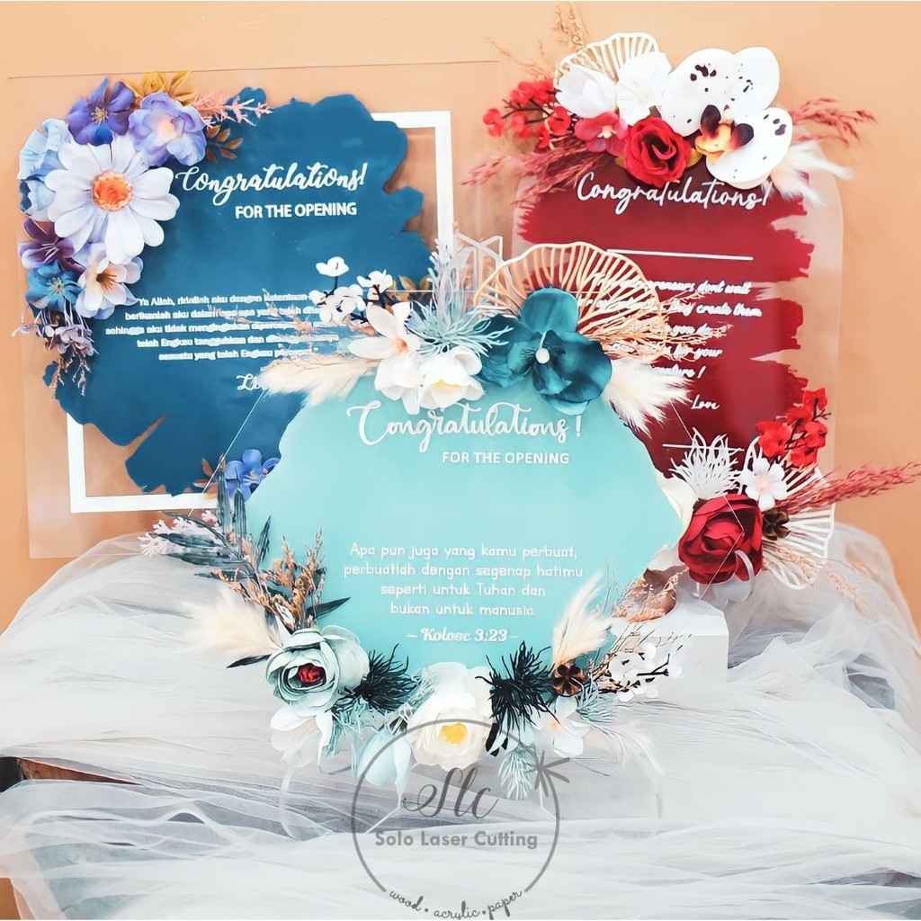 Jual Greeting Opening Sign Flower Sign Box Bunga Akrilik Wedding Sign ...