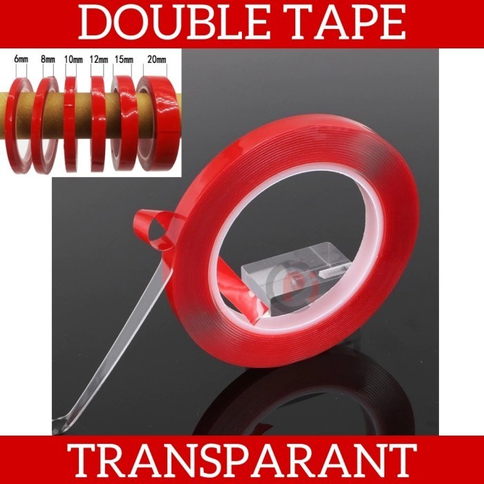 Jual Double Side Tape Lem Timbal Balik Bening Akrilik Transparant No ...