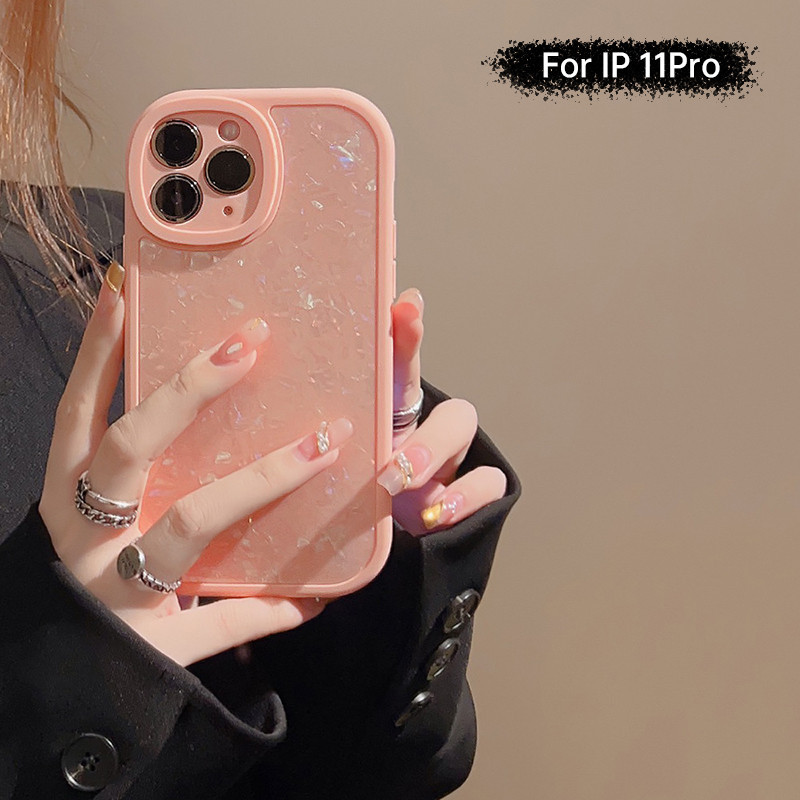 Jual Phone Case Crystal Clear Shell Black and Pink Pattern IPHONE XR 7P/8P 13 11Pro 11 Shell ...