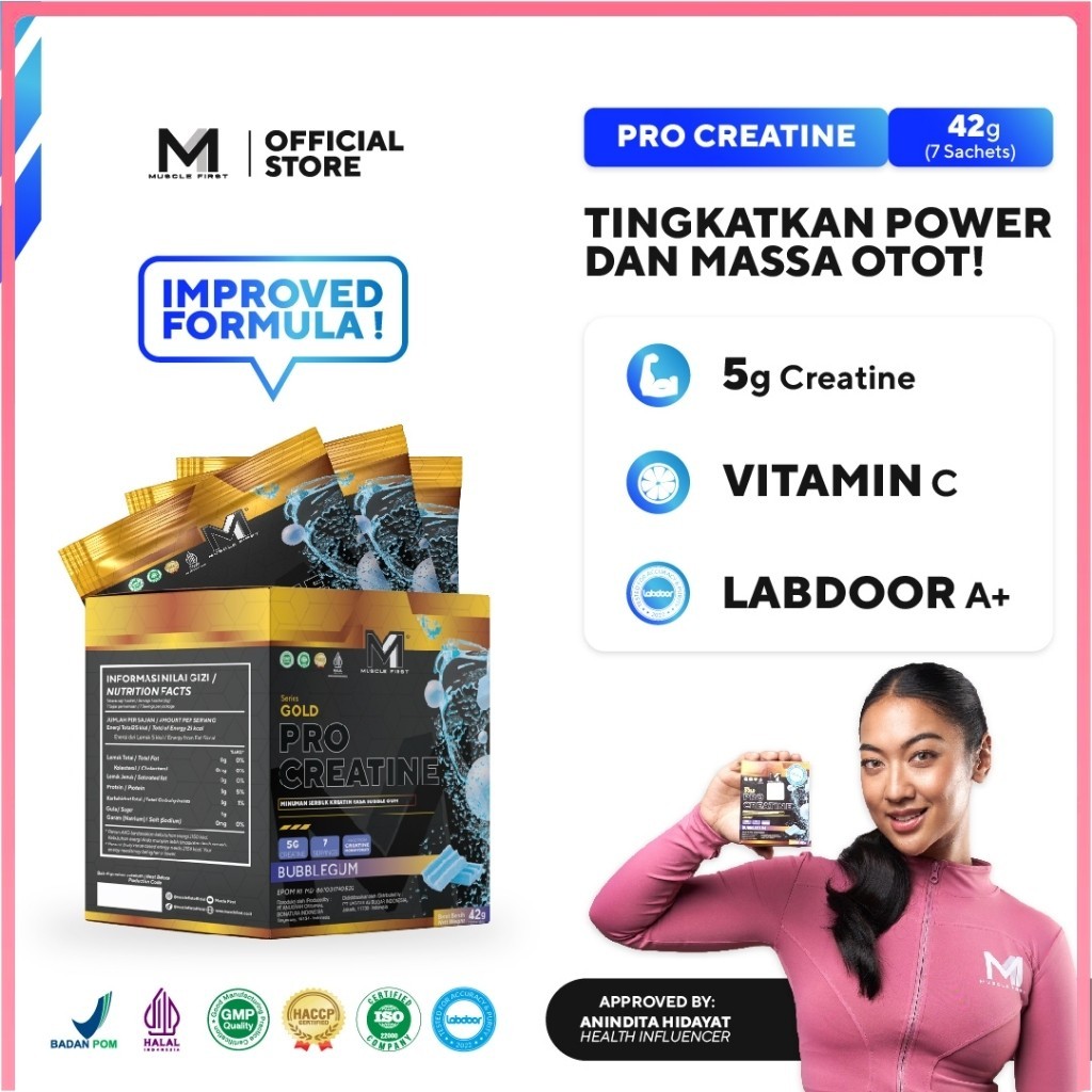 Jual Pro Creatine 1 Box isi 7 Sachet - Menambah Massa Otot Suplemen ...