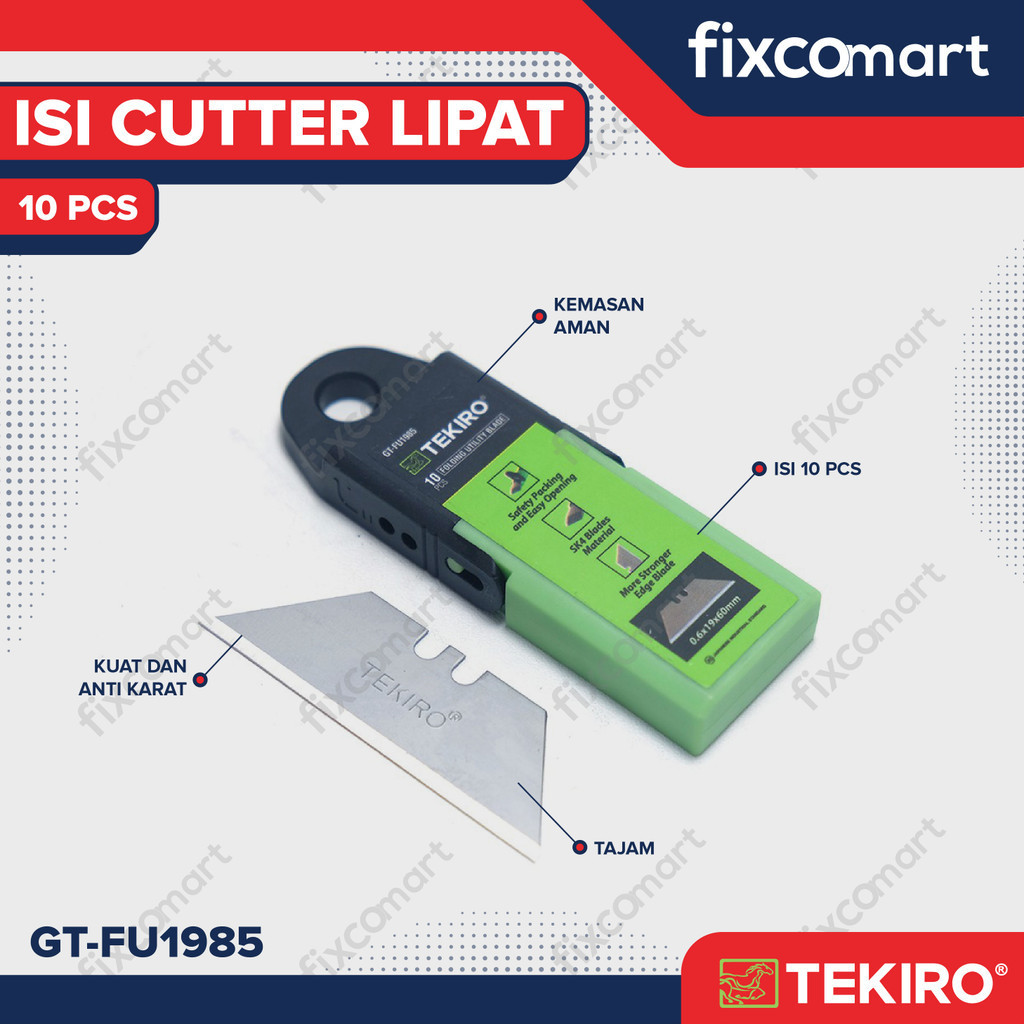 Jual Tekiro ISI CUTTER LIPAT 10 PCS | Shopee Indonesia
