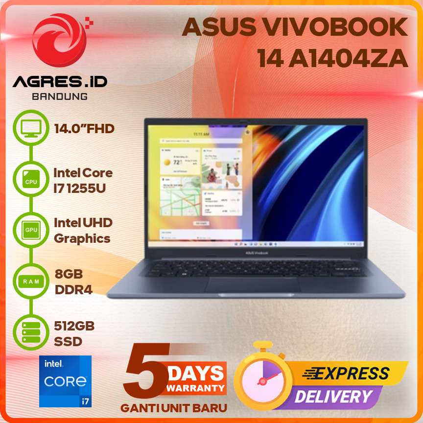 Jual ASUS VIVOBOOK 14 A1404ZA I7 1255 8GB 512GB 14.0FHD VIPS | Shopee ...