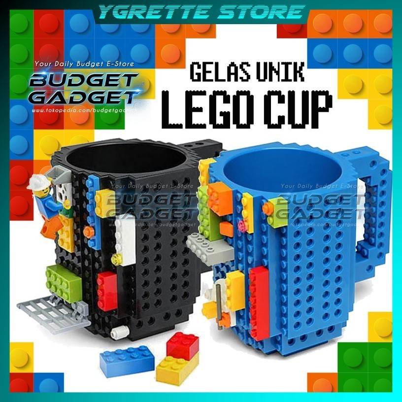 Jual YGRETTE - VKTECH Gelas Mug Lego Build-on Brick 350ml DIY Building ...