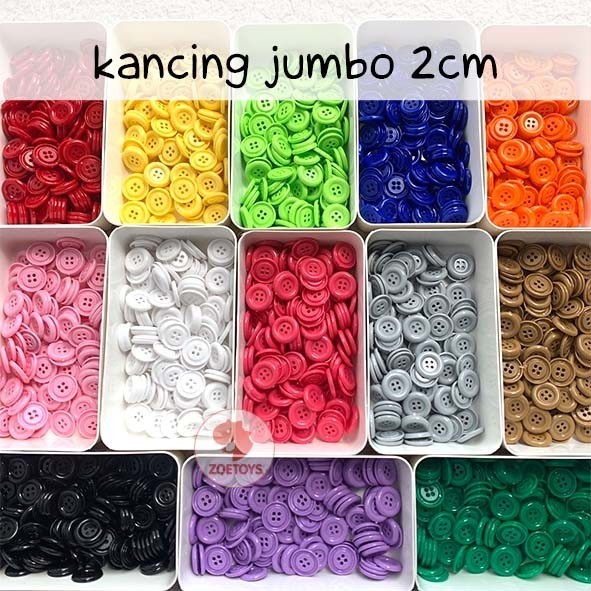 Jual Zoetoys Kancing Jumbo 2cm 16pc 48 | Big Small Colorfull Button ...