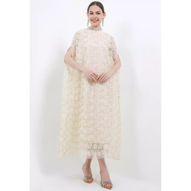 Jual ICONS EMBELLISHED HIGH COLLAR GOLD EMB MESH CAPE KAFTAN TNIC0793BB ...