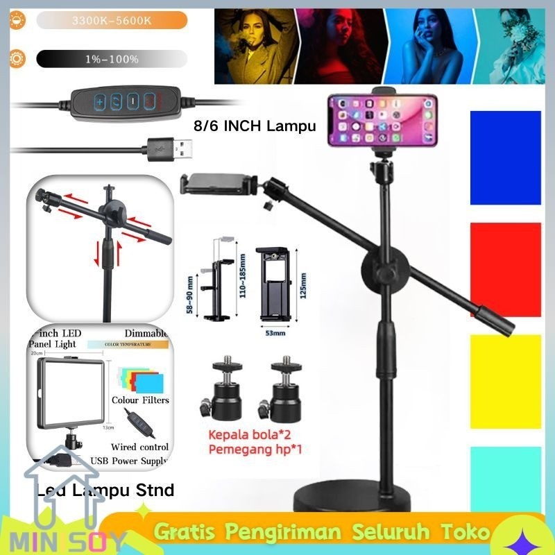 Jual 【COD】【COD】Overhead Phone Stand Tripod/Tripod Stand Holder/Lampu ...