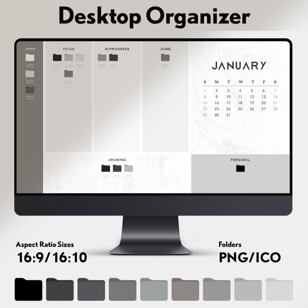 Jual Desktop Organizer Wallpaper with calendar 2024 for Windows and ...