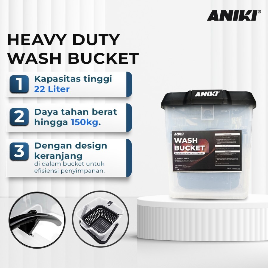 Jual ANIKI Heavy Duty Wash Bucket - Ember Cuci Mobil Multifungsi Tebal ...