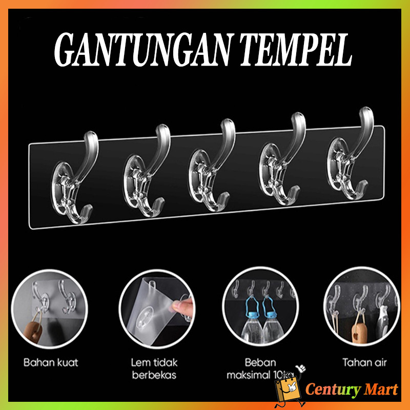Jual Gantungan Hook Serbaguna/gantungan tempel dinding hook 6 kait ...