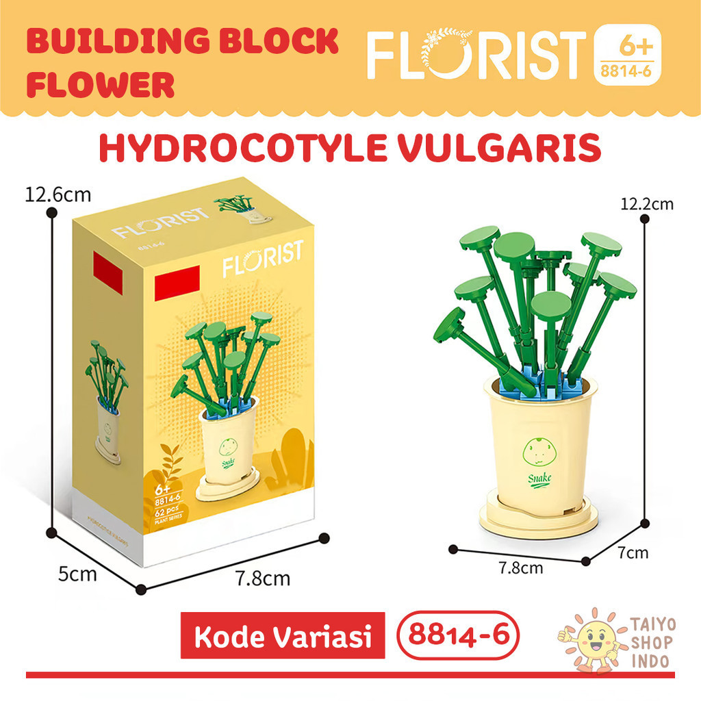 Jual TAIYO Mainan Anak Building Blocks Flower Pot Bunga Mini Nano Blok ...