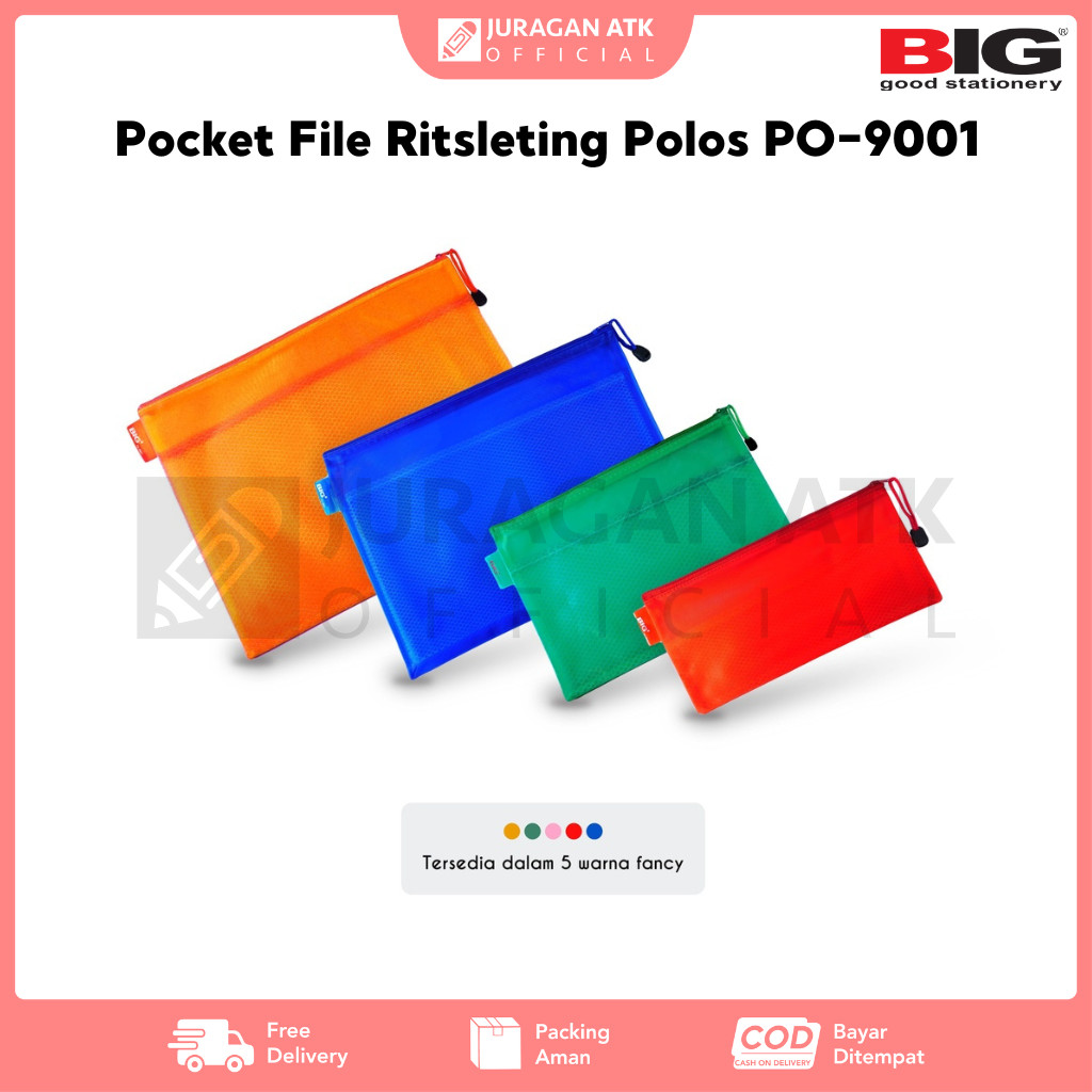 Jual Pocket File BIG PO-9001 File Folder Ritsleting Polos PO-9001 ...