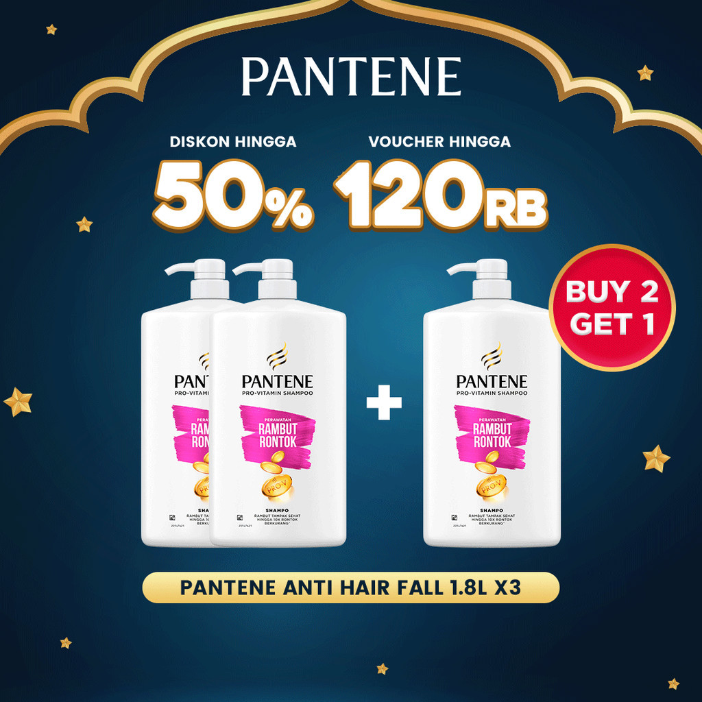 Jual Pantene Sampo Perawatan Rambut Rontok Pro-V 1800ml x3 / Pantene ...