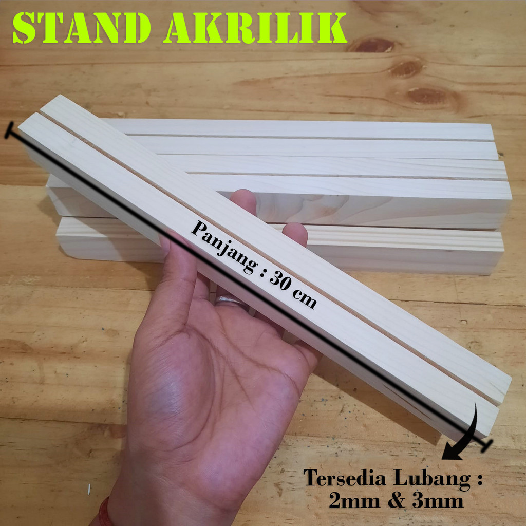 Jual Stand Akrilik Kayu Dudukan Akrilik Stand Kayu Ukuran Panjang 30cm ...