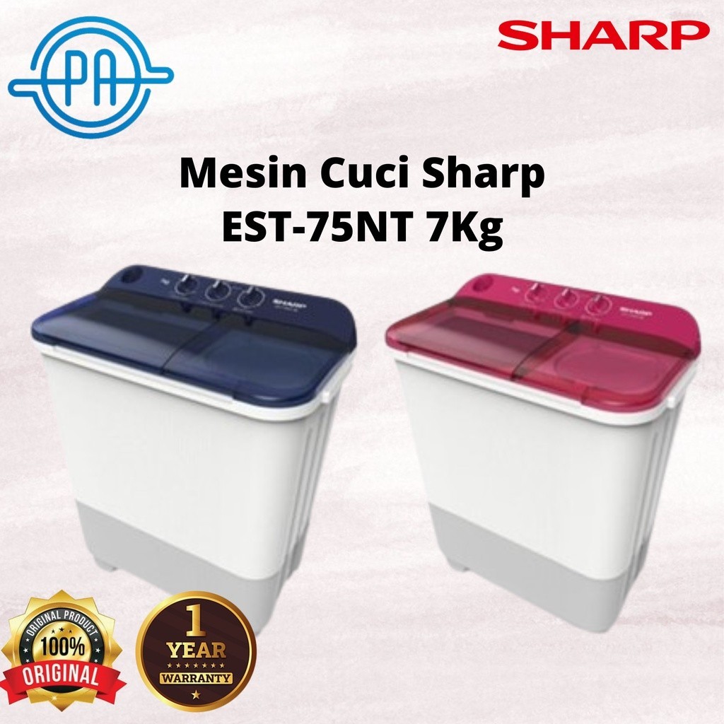 Jual Mesin Cuci 2 Tabung Sharp EST-75NT / EST 75NT 7kg BERGARANSI ...