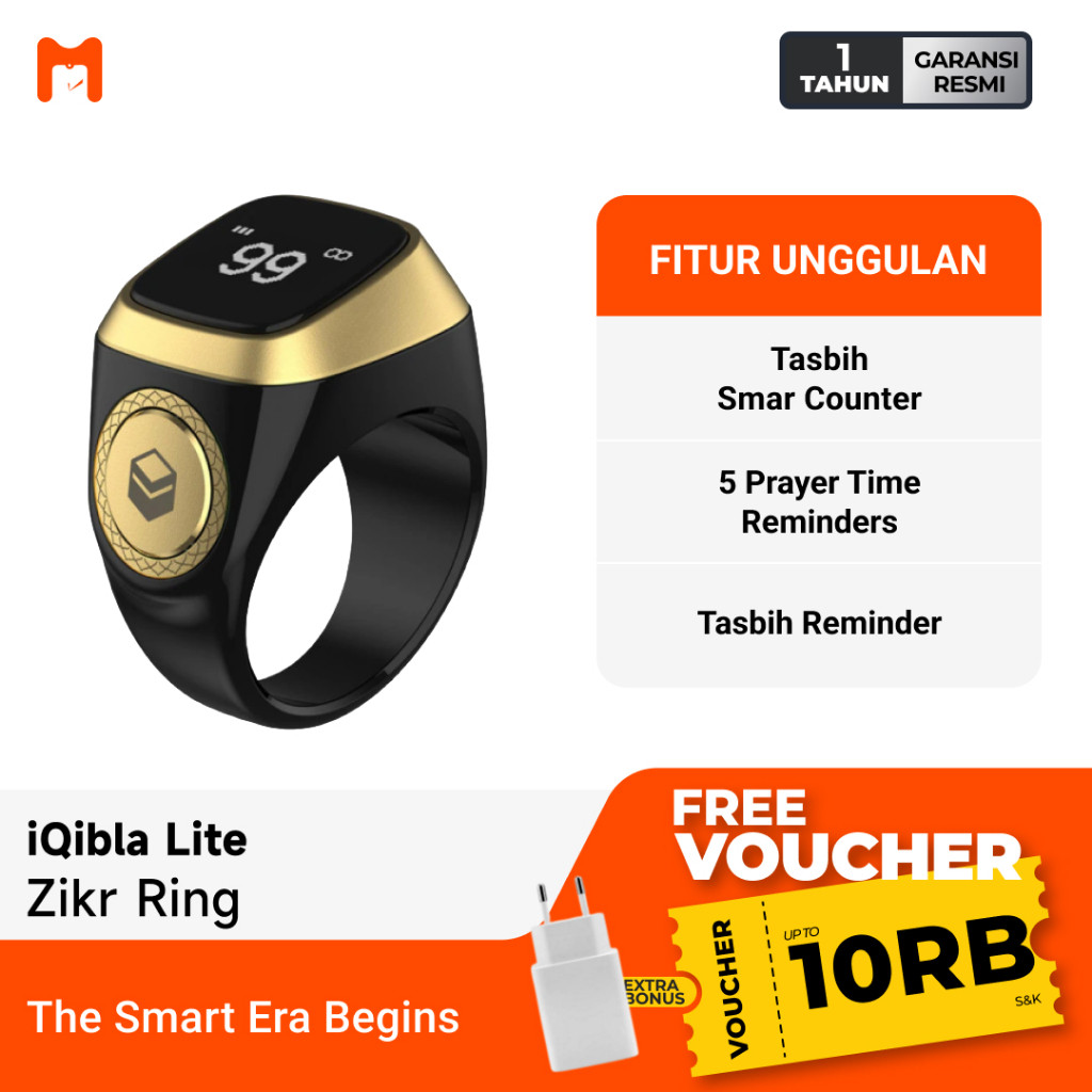Jual CB35RD iQibla Zikr Ring Lite E01 | Tasbih Digital | Cincin Tasbih Digital | Shopee Indonesia