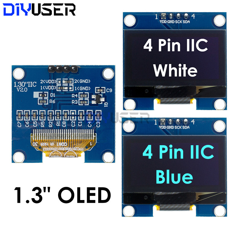 Jual DIYUSER 1.3" IIC OLED Display Module White Blue Color Drive Chip SH1106 128X64 1.3 Inch LCD ...