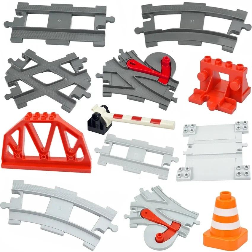 Jual Big Size Bricks Track Train Switch Straight Curved Rail Tracks ...