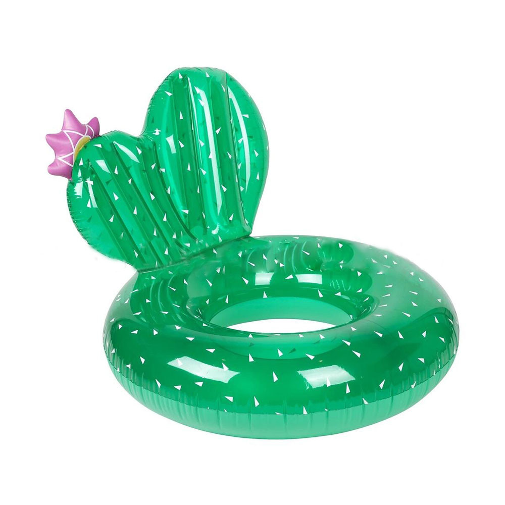Jual Inflatable Cactus Pool Floats Kids with Backrest Swimming Ring ...