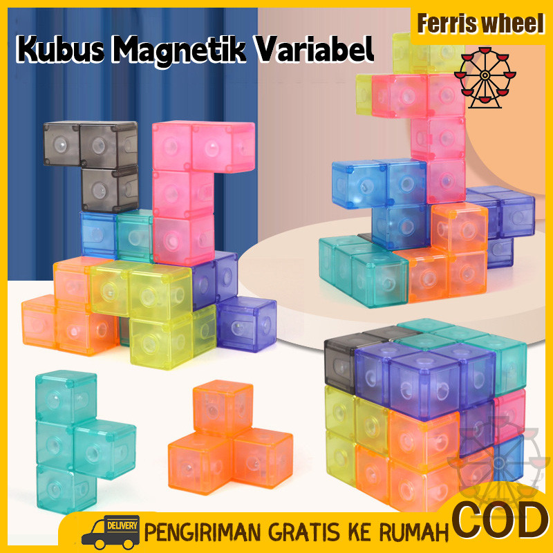 Jual Ferris Wheel Mainan Blok Kubus Magnetik Puzzle Kubus Magic square ...