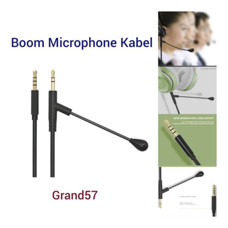 Jual Boom Microphone Mic Kabel Headset 3.5mm Jack Headphone Gaming ...