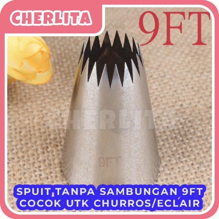 Jual Spuit 9FT Jumbo Open Star Churros Choux Stainless Steel Mirip ...