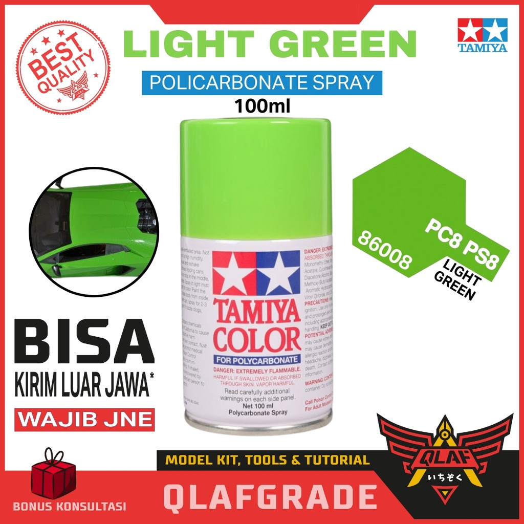 Jual PS-8 LIGHT GREEN Tamiya Polycarbonate RC paint spray can PS 8 ...