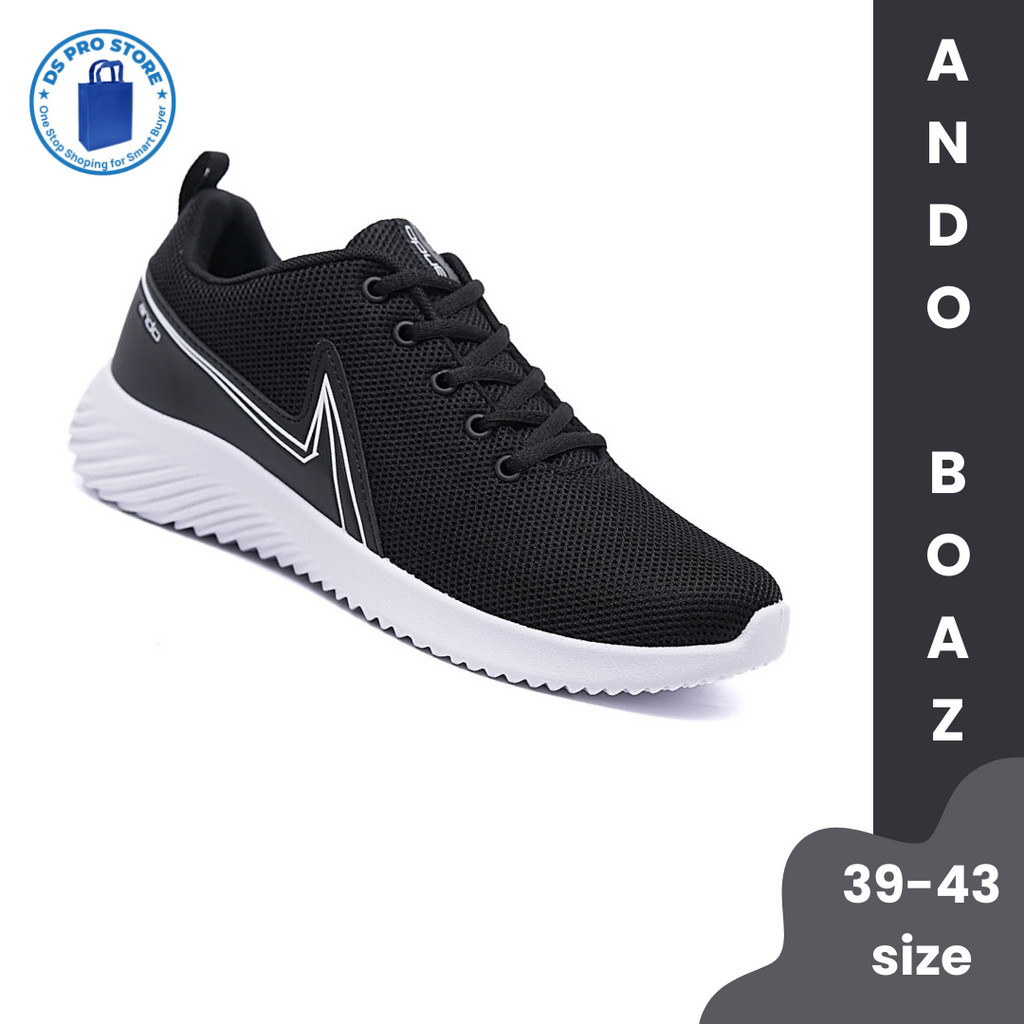 Jual Sepatu Ando BOAZ JT Sneakers Boaz Jt Pria Dewasa - Hitam Putih ...