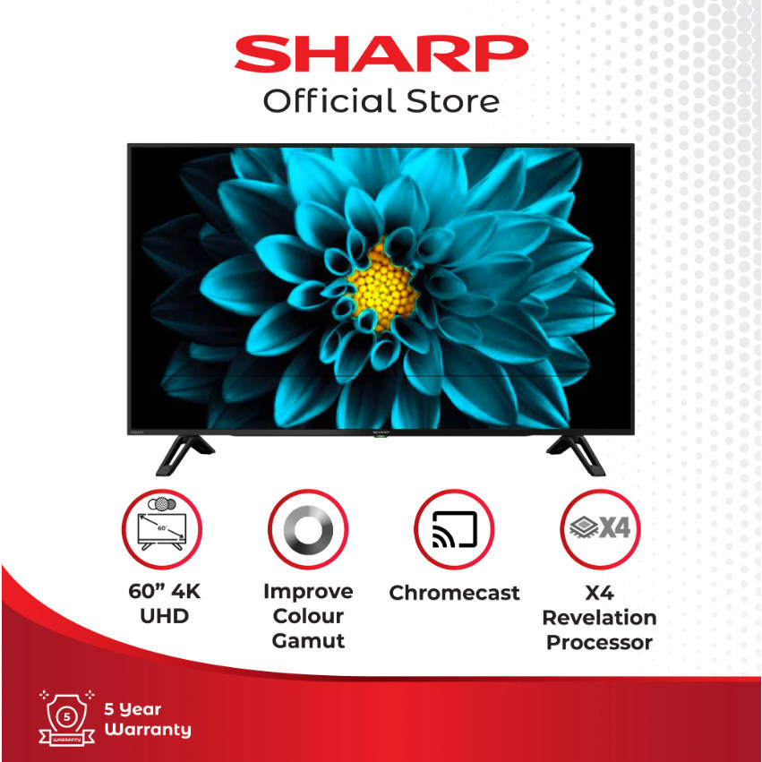 Jual SHARP 4T-C60DK1X 4K Ultra-HDR Android TV with Google Assistant [60 ...