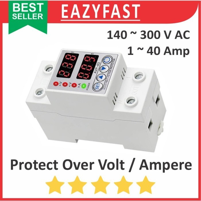 Jual Over Under Voltage Volt Amp Protect Protector Protection Din Rail MCB | Shopee Indonesia