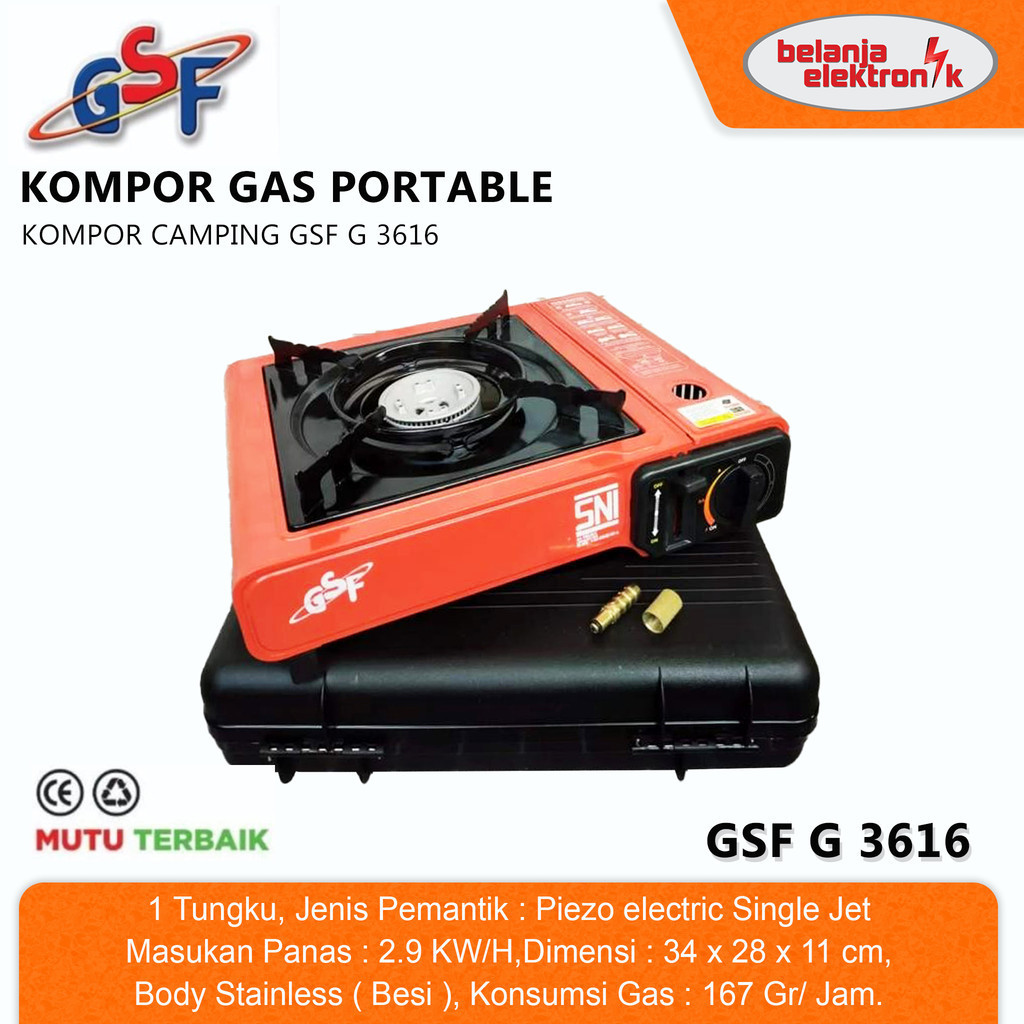 Jual Kompor Gas Portable 1 Tungku 2 in 1 / Kompor Kemah Camping GSF G ...