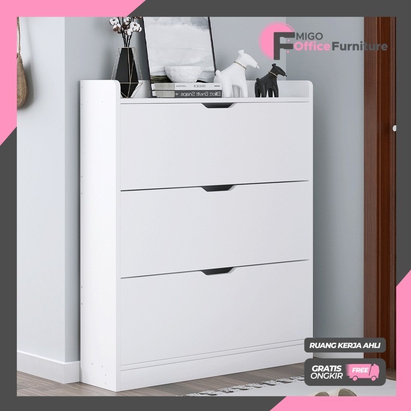 Jual Lemari Sepatu/ Lemari Sepatu Minimalis Kayu/rak sepatu tertutup ...