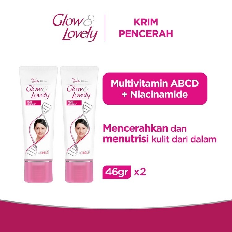 Jual Glow & Lovely Krim Wajah Multivitamin 46 g x2 | Shopee Indonesia