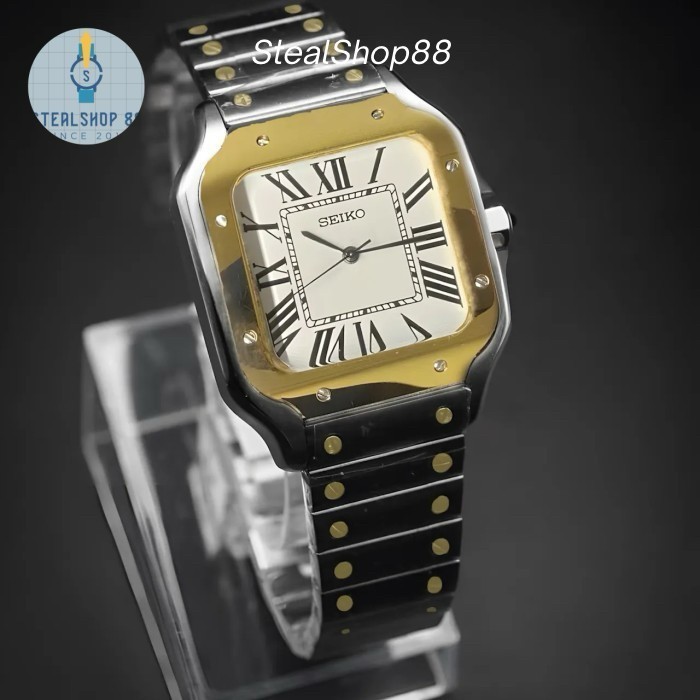 Jual Seiko Mod Cartier Santos Two Tone NH35 | Shopee Indonesia